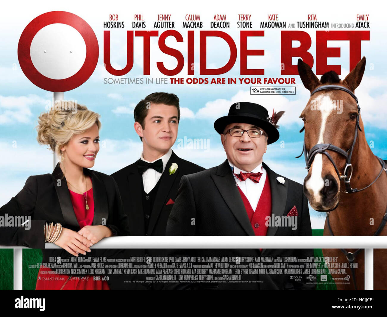 OUTSIDE BET, British poster art, from left: Emily Atack, Calum MacNab ...