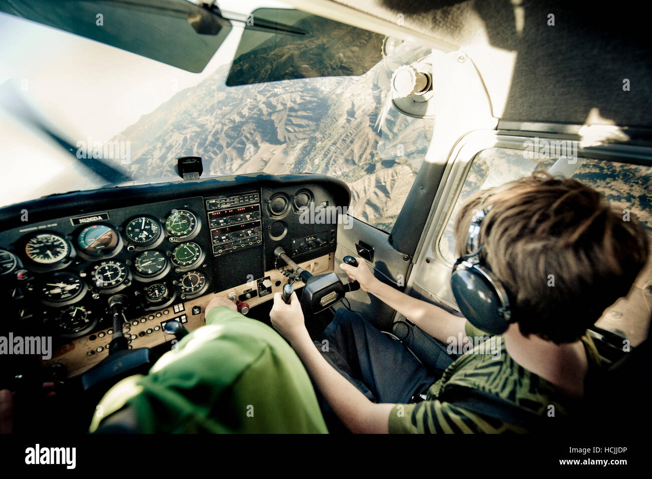 Airplane child cockpit hi-res stock photography and images - Alamy