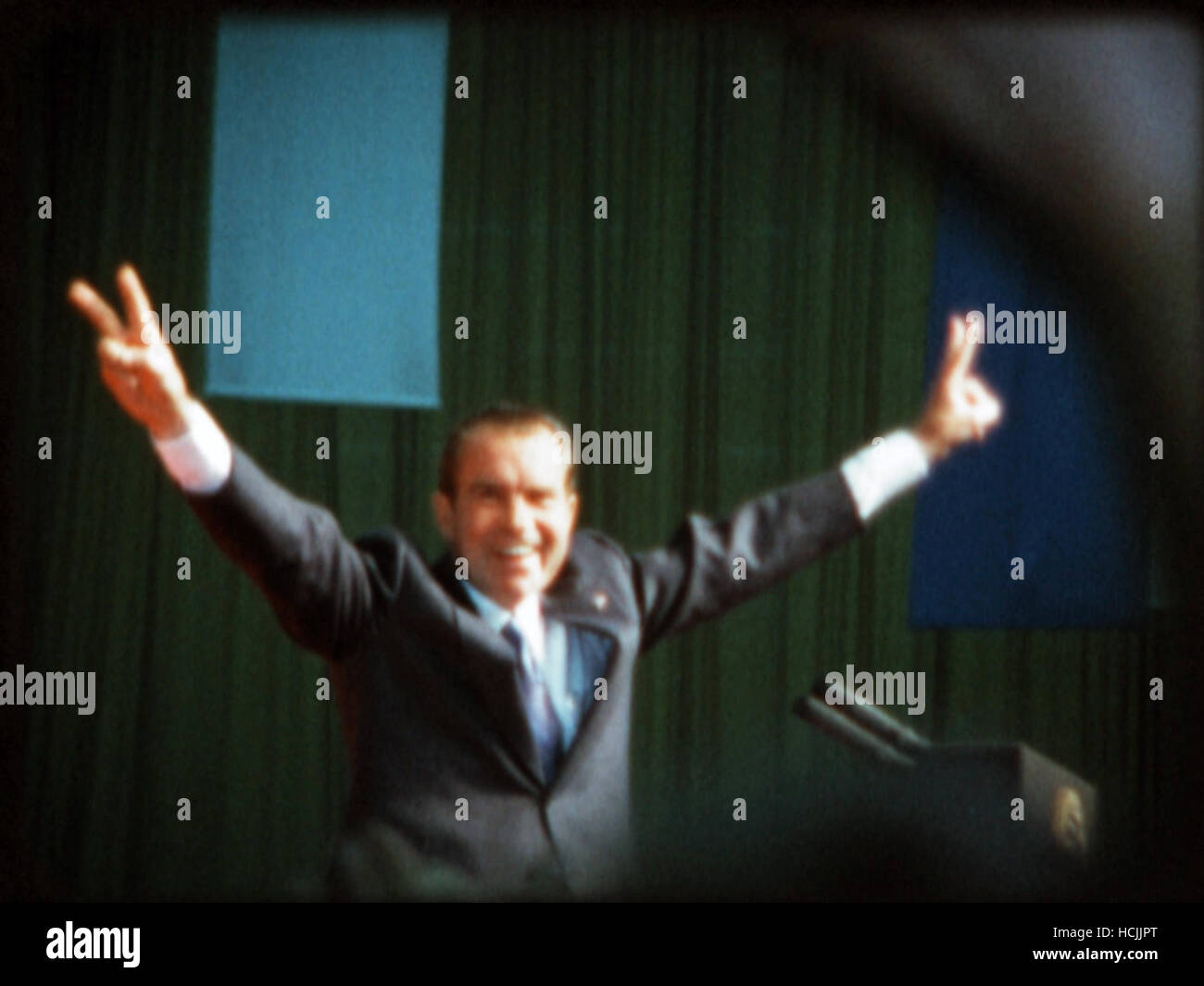OUR NIXON, President Richard Nixon at a 1972 rally during his ...