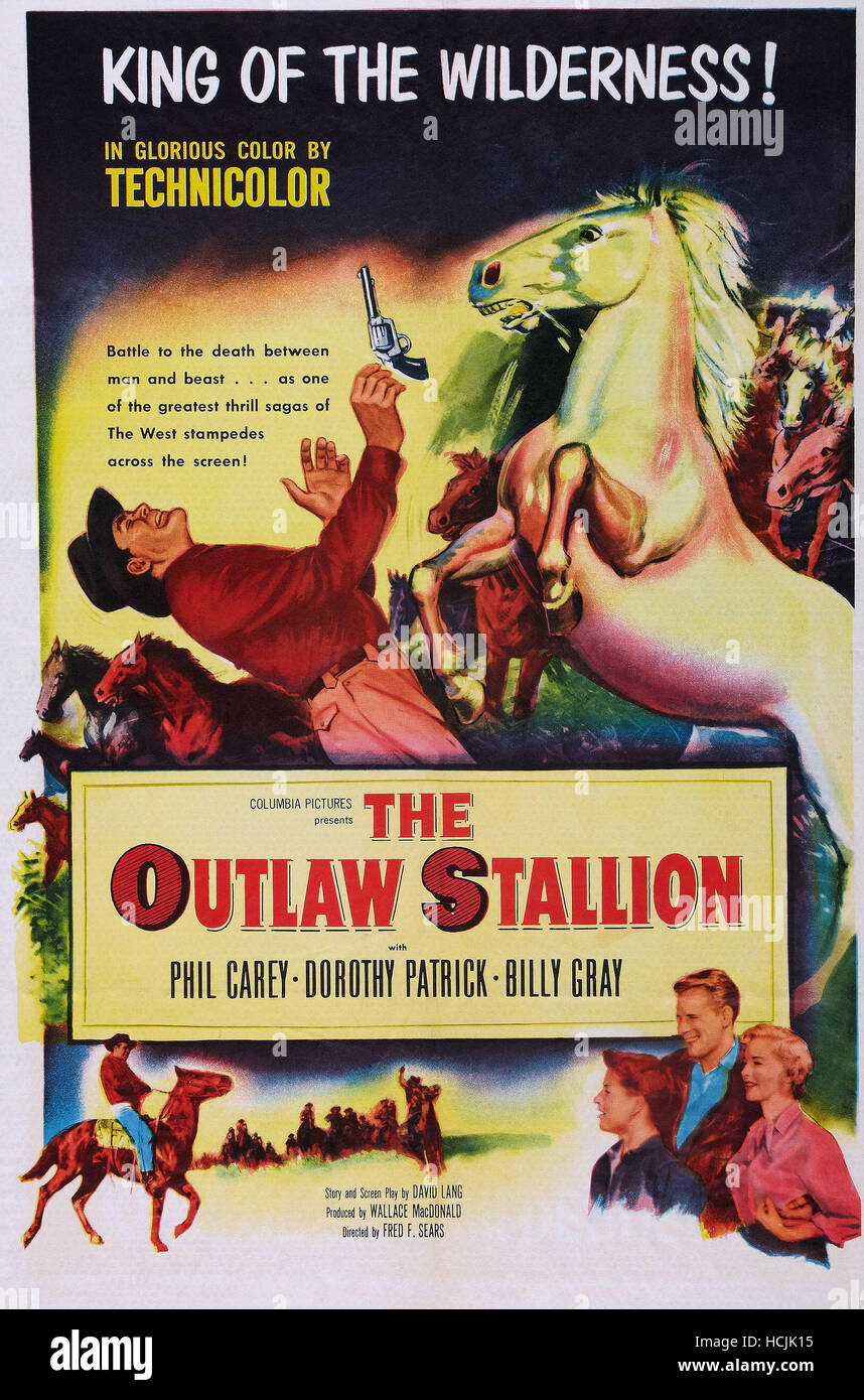 THE OUTLAW STALLION, US poster art, bottom right, from left: Billy Gray ...