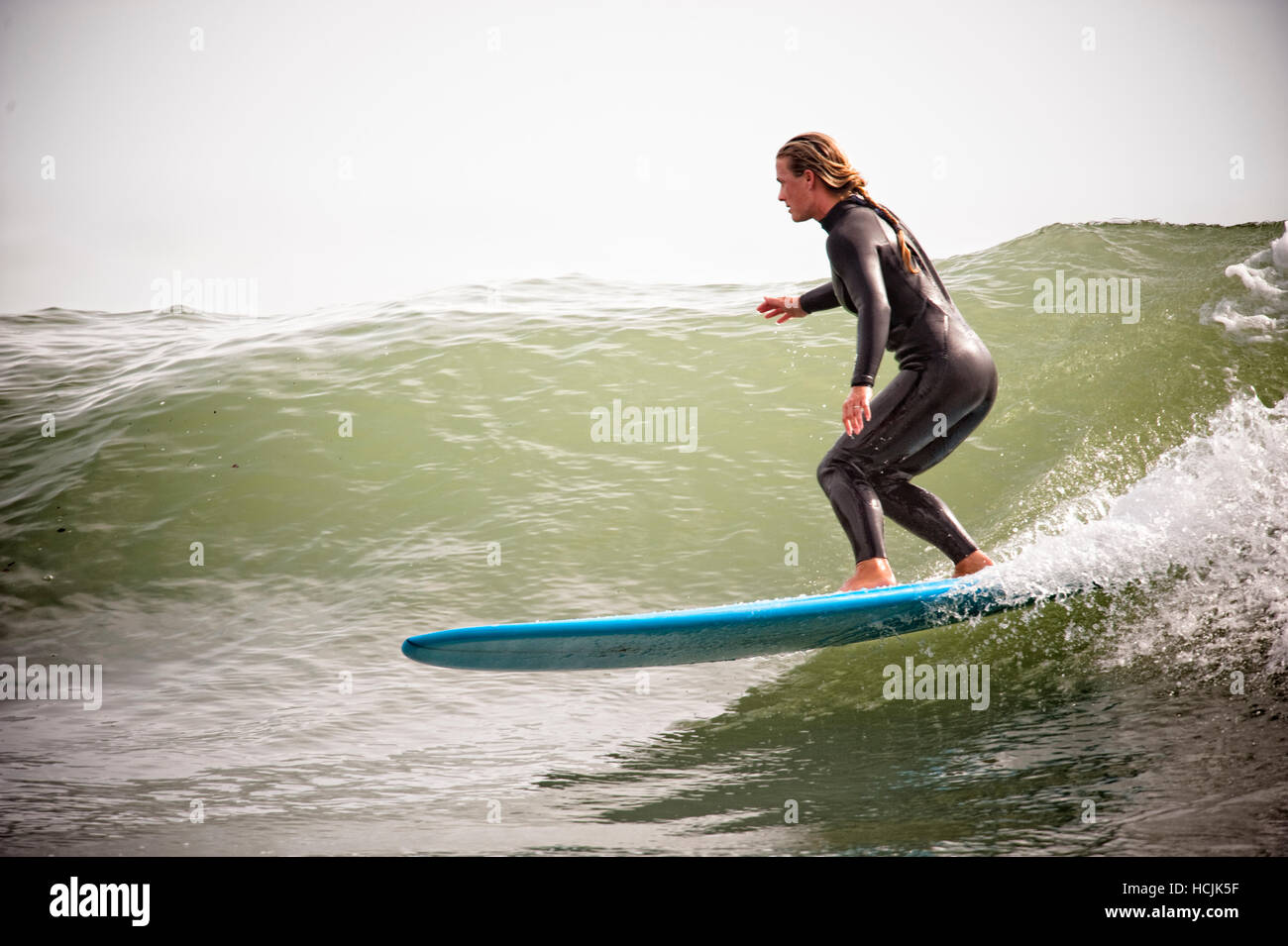 Local surfer Rochelle King catches a morning surf session at Rincon ...