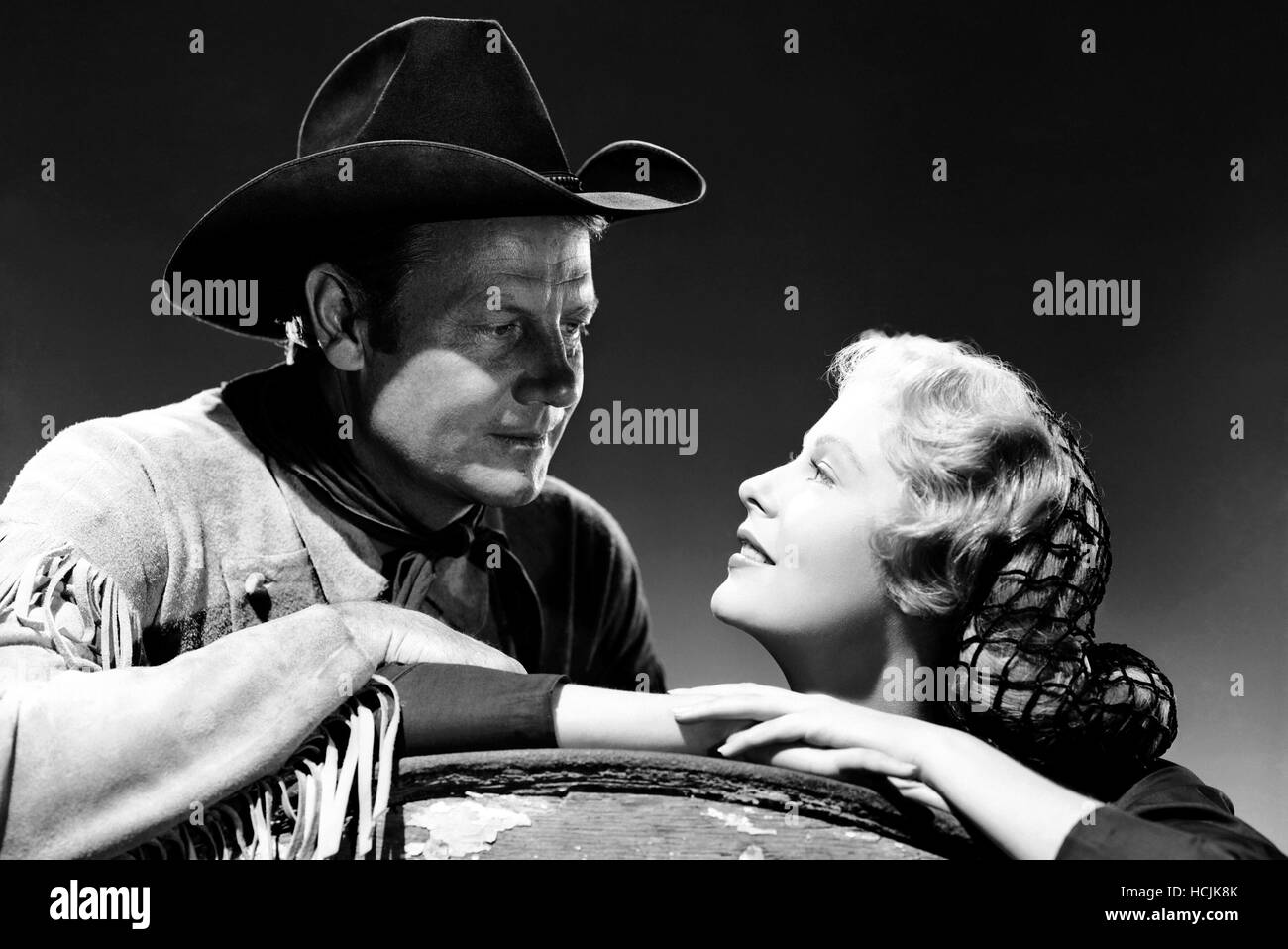 THE OUTRIDERS, from left: Joel McCrea, Arlene Dahl, 1950 Stock Photo ...