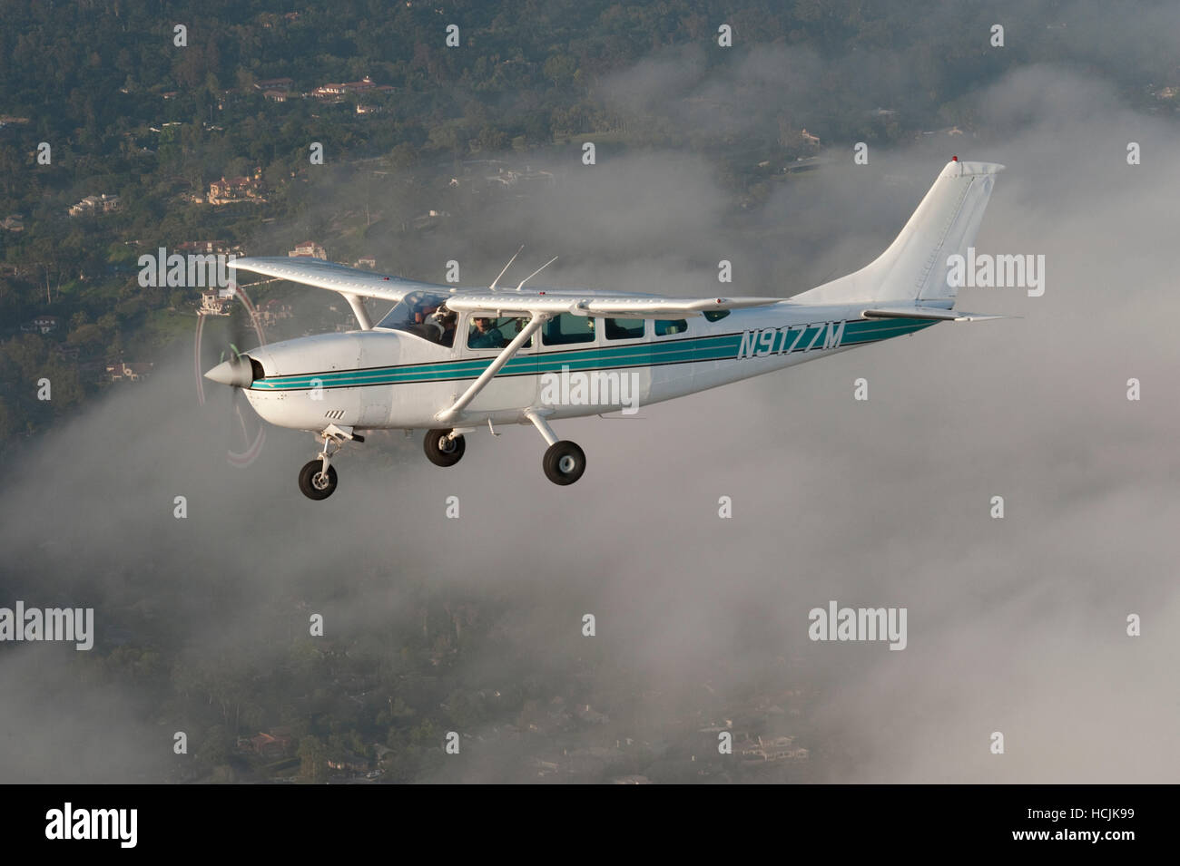 Lighthawk's Cessna 207 aircraft flies over Santa Barbara in close plane ...