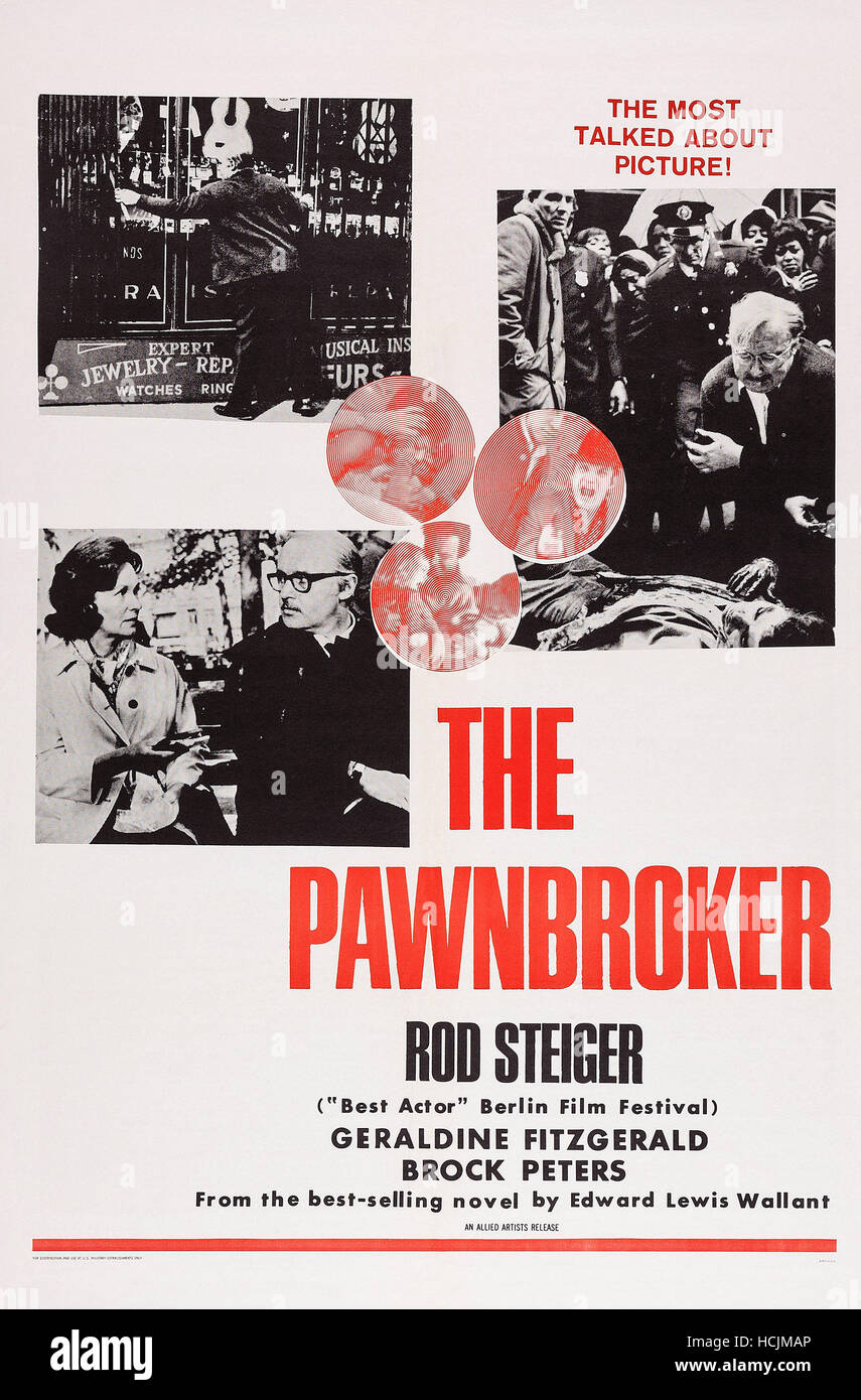 THE PAWNBROKER, US poster art, left inset: Geraldine Fitzgerald, Rod ...