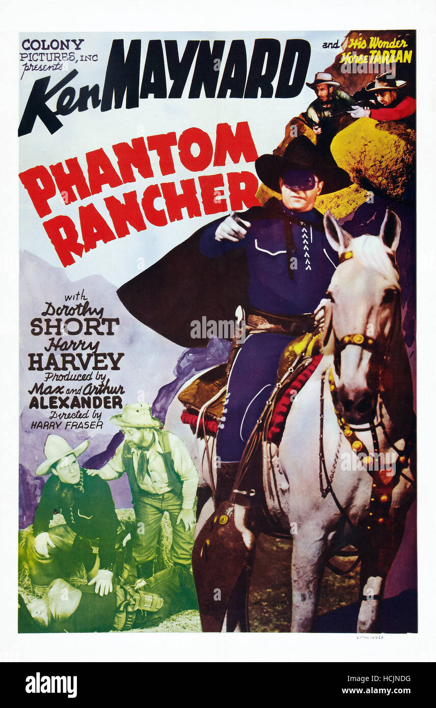 PHANTOM RANCHER, US poster art, Ken Maynard, 1940 Stock Photo - Alamy
