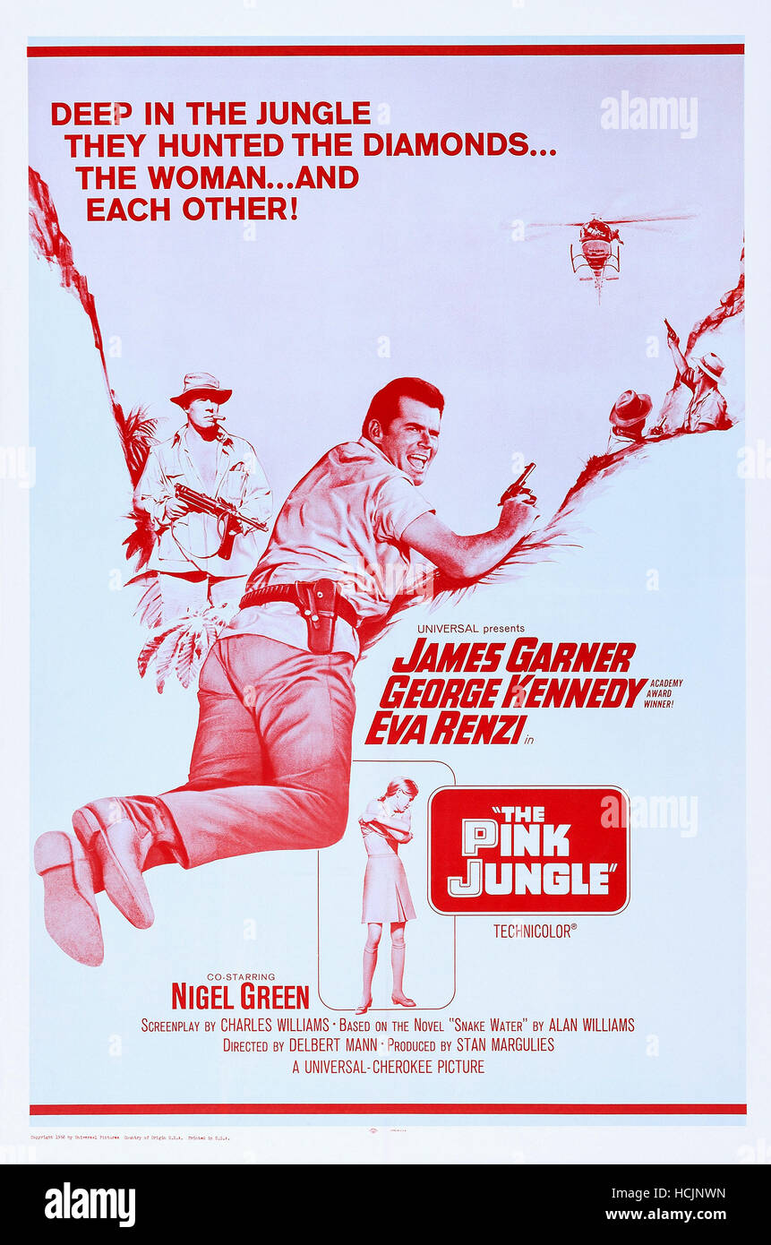 THE PINK JUNGLE, US poster art, from left: George Kennedy, James Garner ...