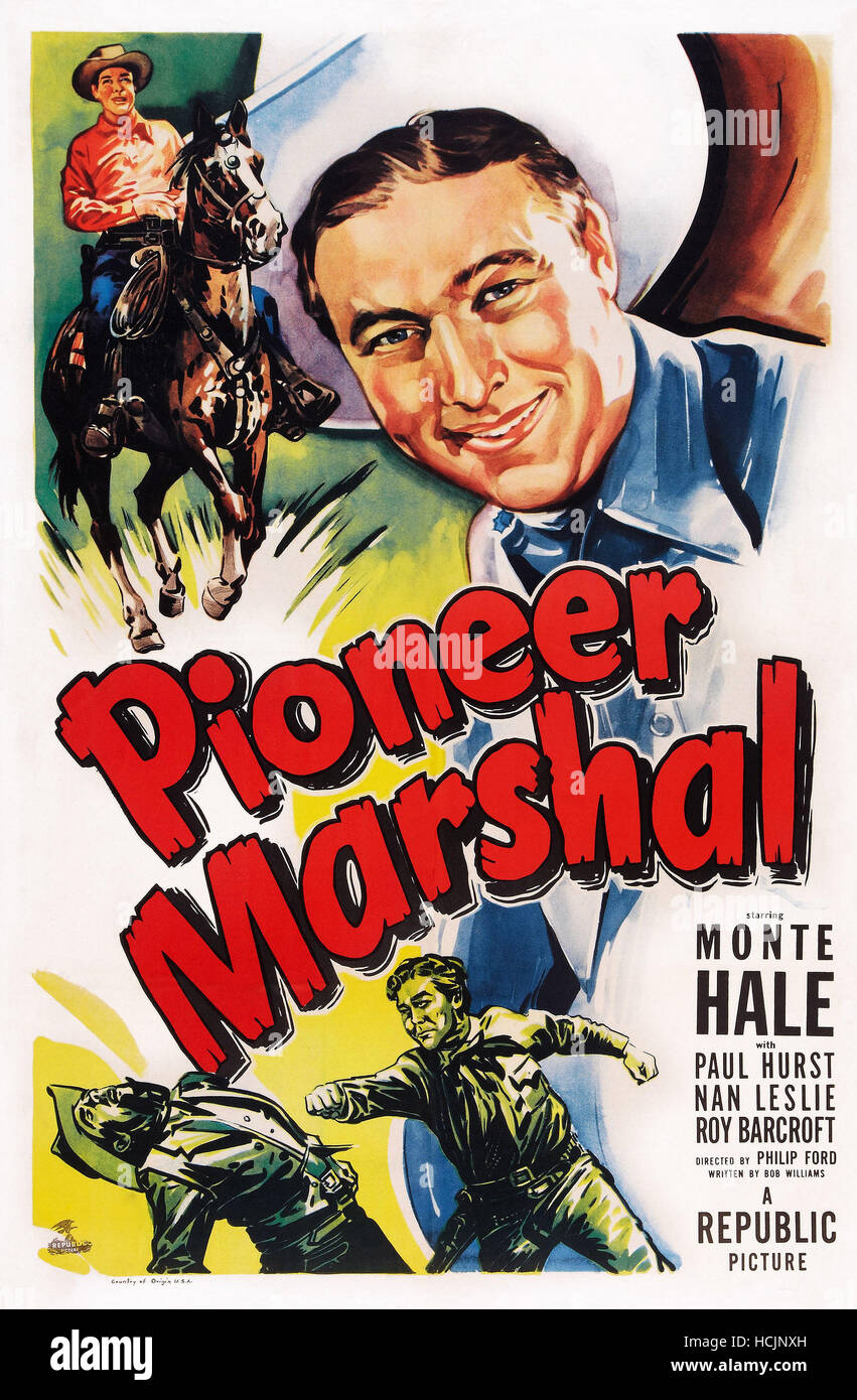 PIONEER MARSHALL, US poster art, top: Monte Hale, 1949 Stock Photo - Alamy