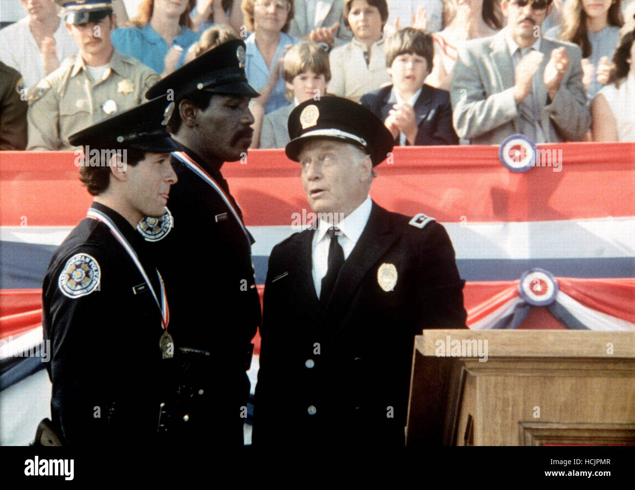 POLICE ACADEMY, Steve Guttenberg, Bubba Smith, George Gaynes, 1984, (c ...