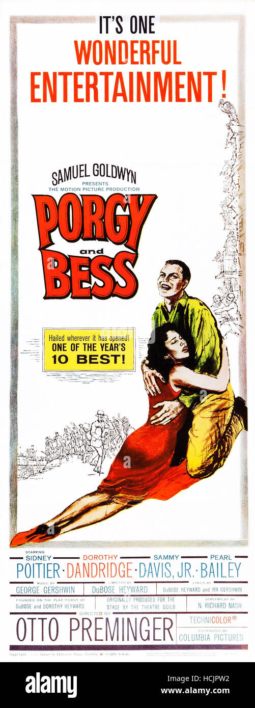 PORGY AND BESS, US poster, from left: Dorothy Dandridge, Sidney Poitier ...