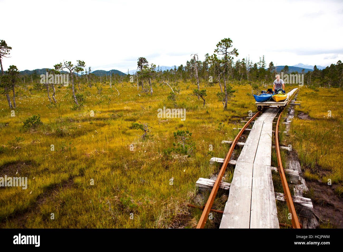 Preparing to kayak Oliver Inlet Portage Admiralty Island, Alaska Stock ...