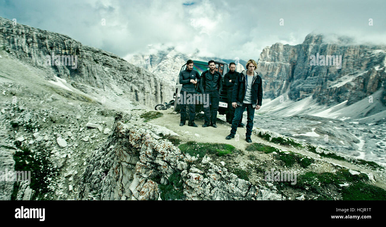 POINT BREAK, from left: Clemens Schick, Edgar Ramirez, Matias Varela ...