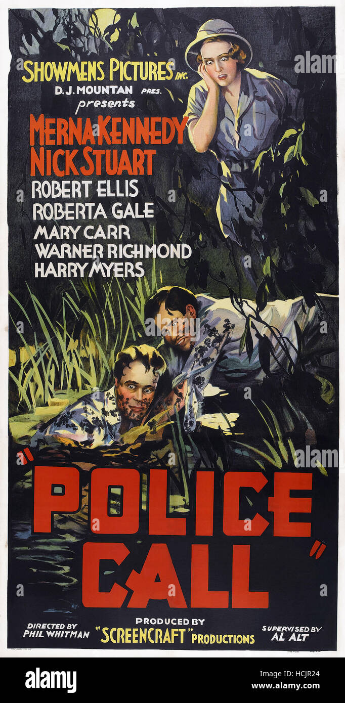 POLICE CALL, US poster, Roberta Gale (rear), 1933 Stock Photo - Alamy