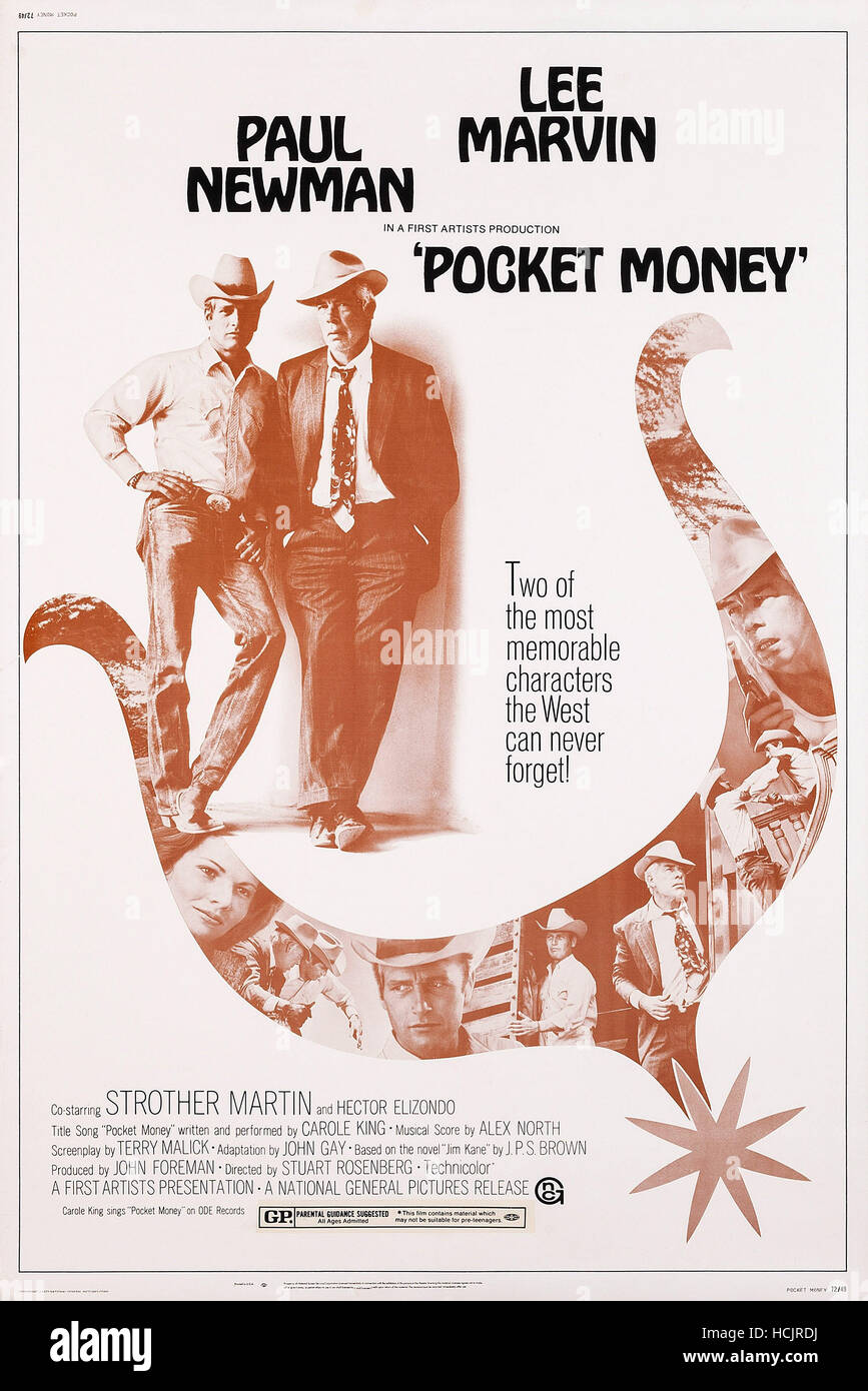 POCKET MONEY, US poster, from left: Paul Newman, Lee Marvin, 1972 Stock ...