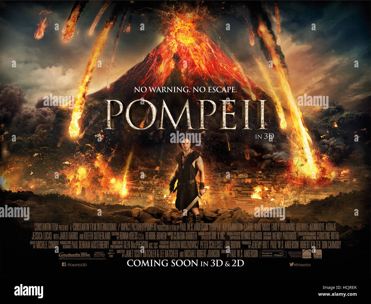 POMPEII, Kit Harrington on British poster art, 2014. ©TriStar Pictures ...