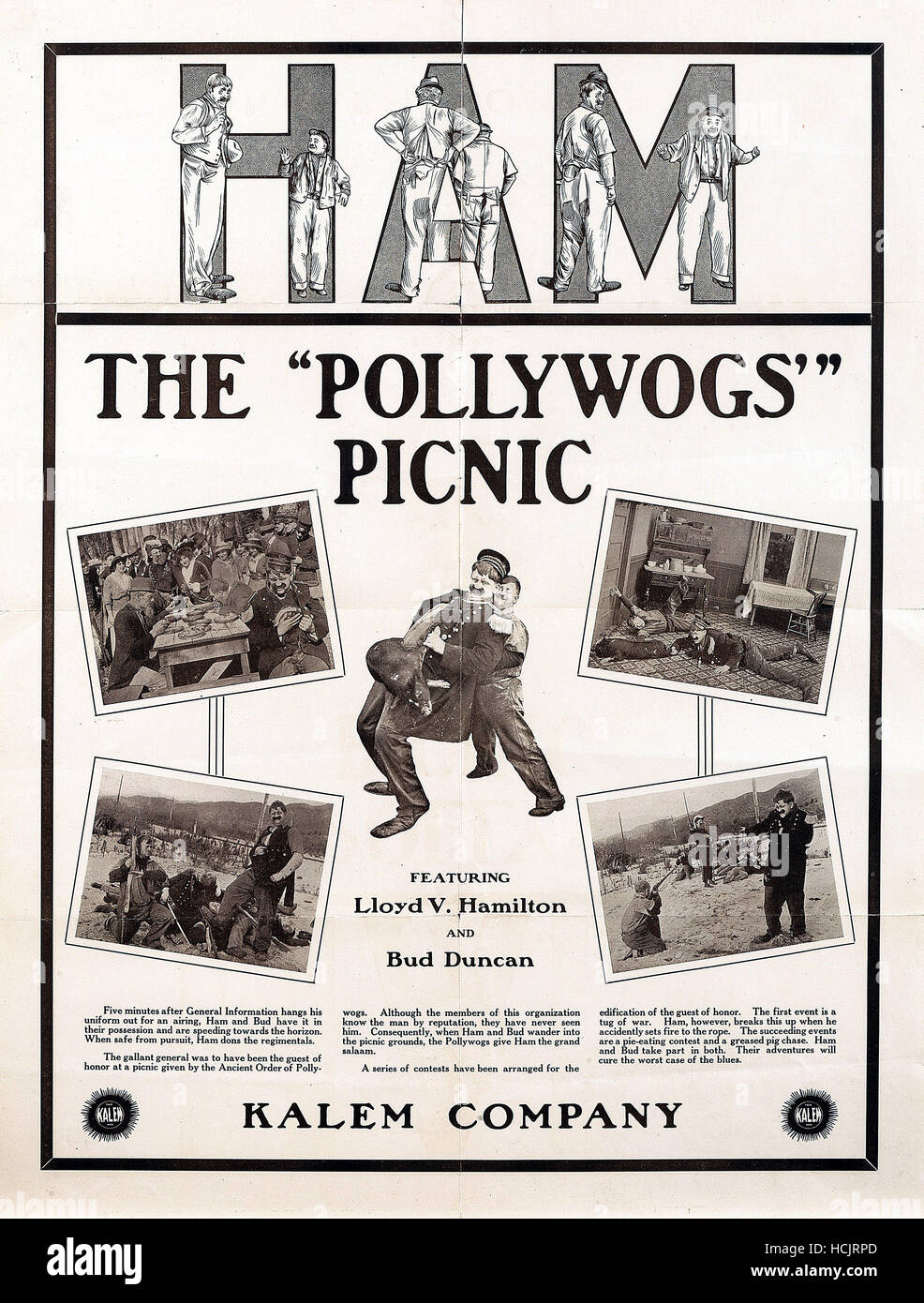 THE 'POLLYWOGS' PICNIC, Lloyd Hamilton, Bud Duncan, 1915 Stock Photo ...