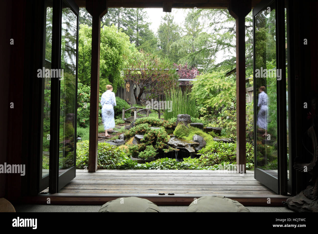 Meditation at Osmosis Day Spa Sanctuary in Freestone, California Stock ...