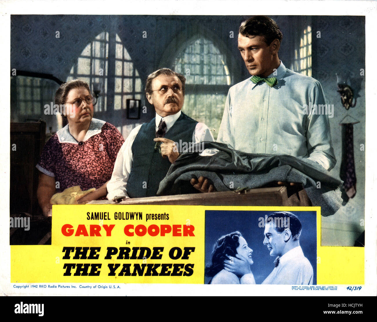 THE PRIDE OF THE YANKEES, from left, Elsa Janssen, Ludwig Stossel, Gary Cooper, 1942 Stock Photo ...