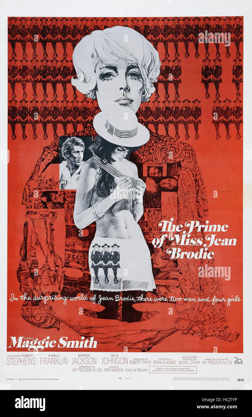 THE PRIME OF MISS JEAN BRODIE, US poster art, Maggie Smith, 1969. TM ...