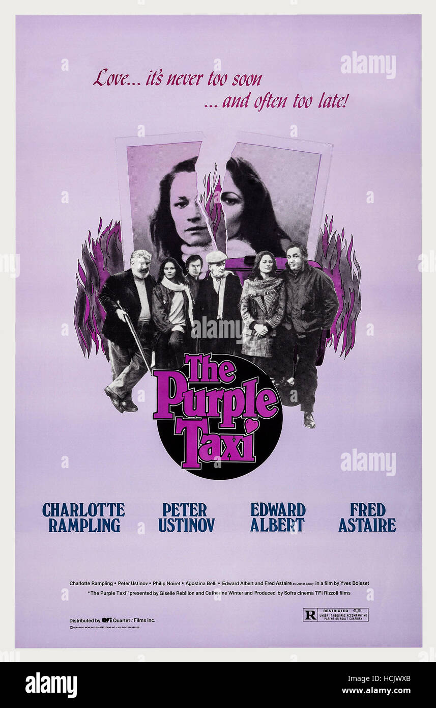 THE PURPLE TAXI, (UN TAXI MAUVE), US poster art, from left: Peter ...