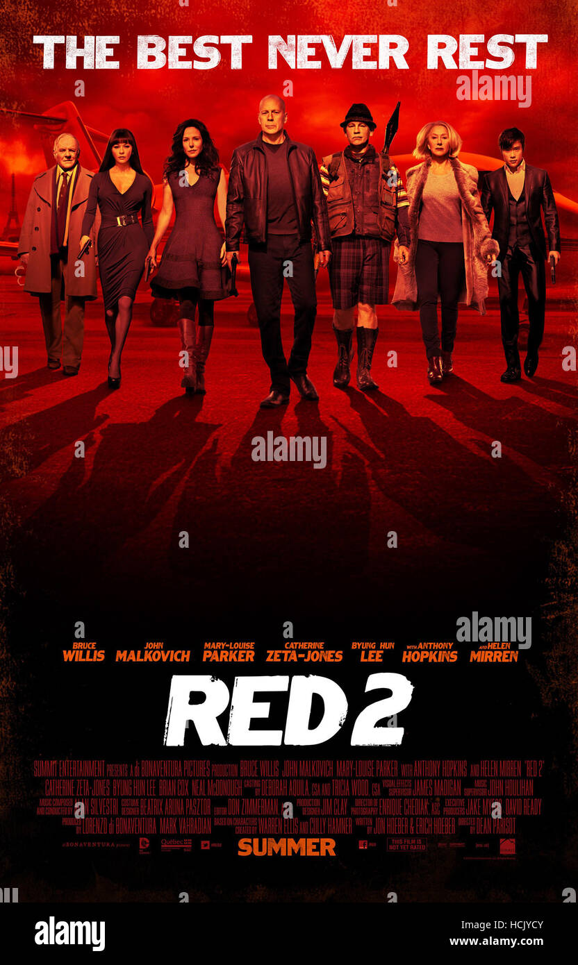 RED 2, US advance poster art, from left: Anthony Hopkins, Catherine ...