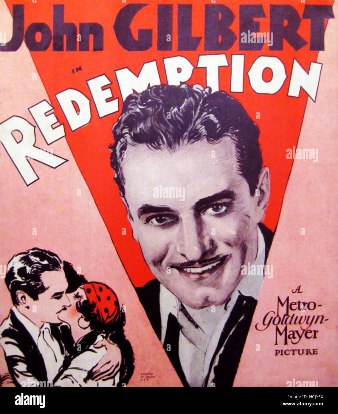 REDEMPTION, window card, bottom l-r: John Gilbert, Renee Adoree, center ...