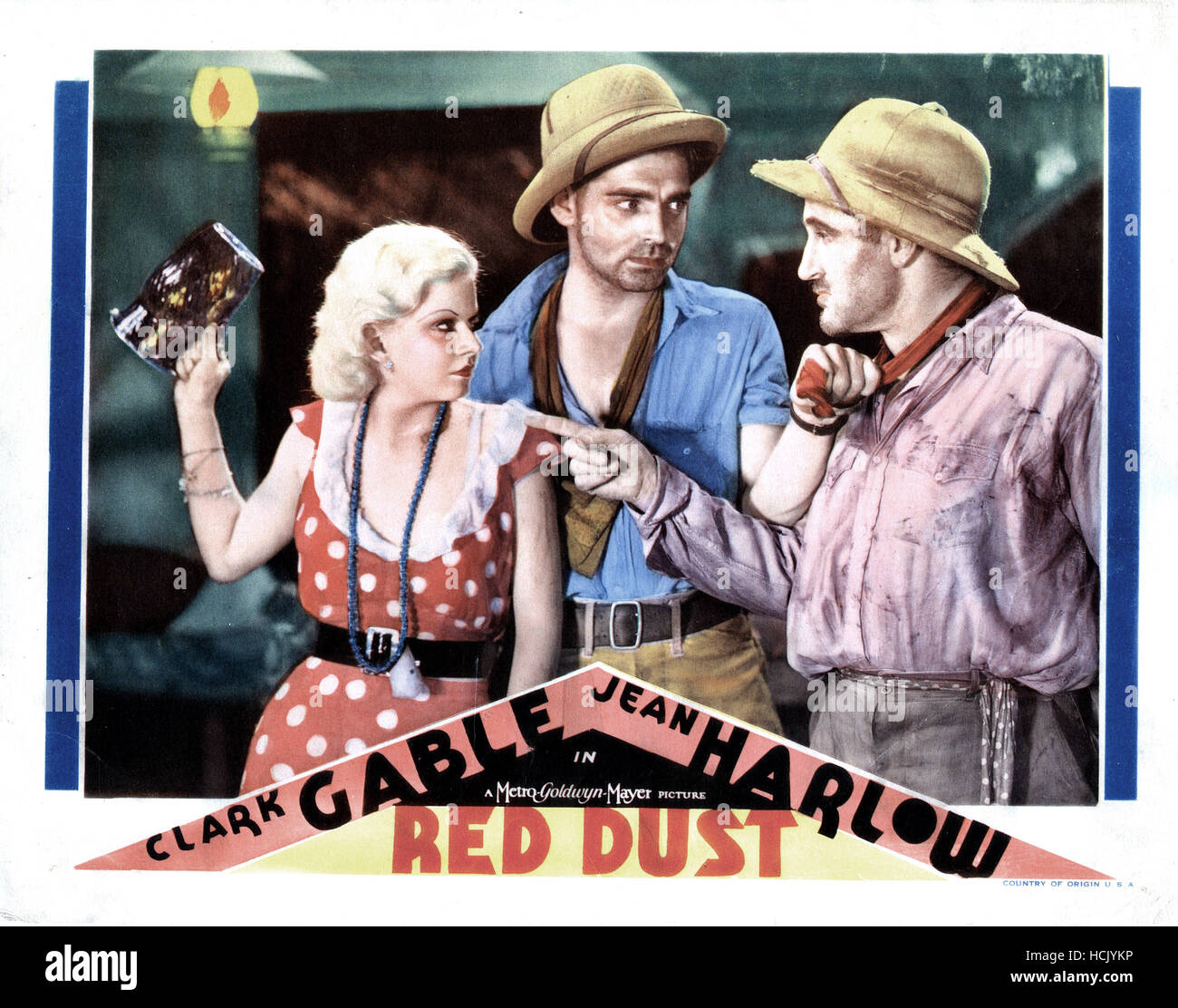 RED DUST, from left, Jean Harlow, Clark Gable, Donald Crisp, 1932 Stock ...