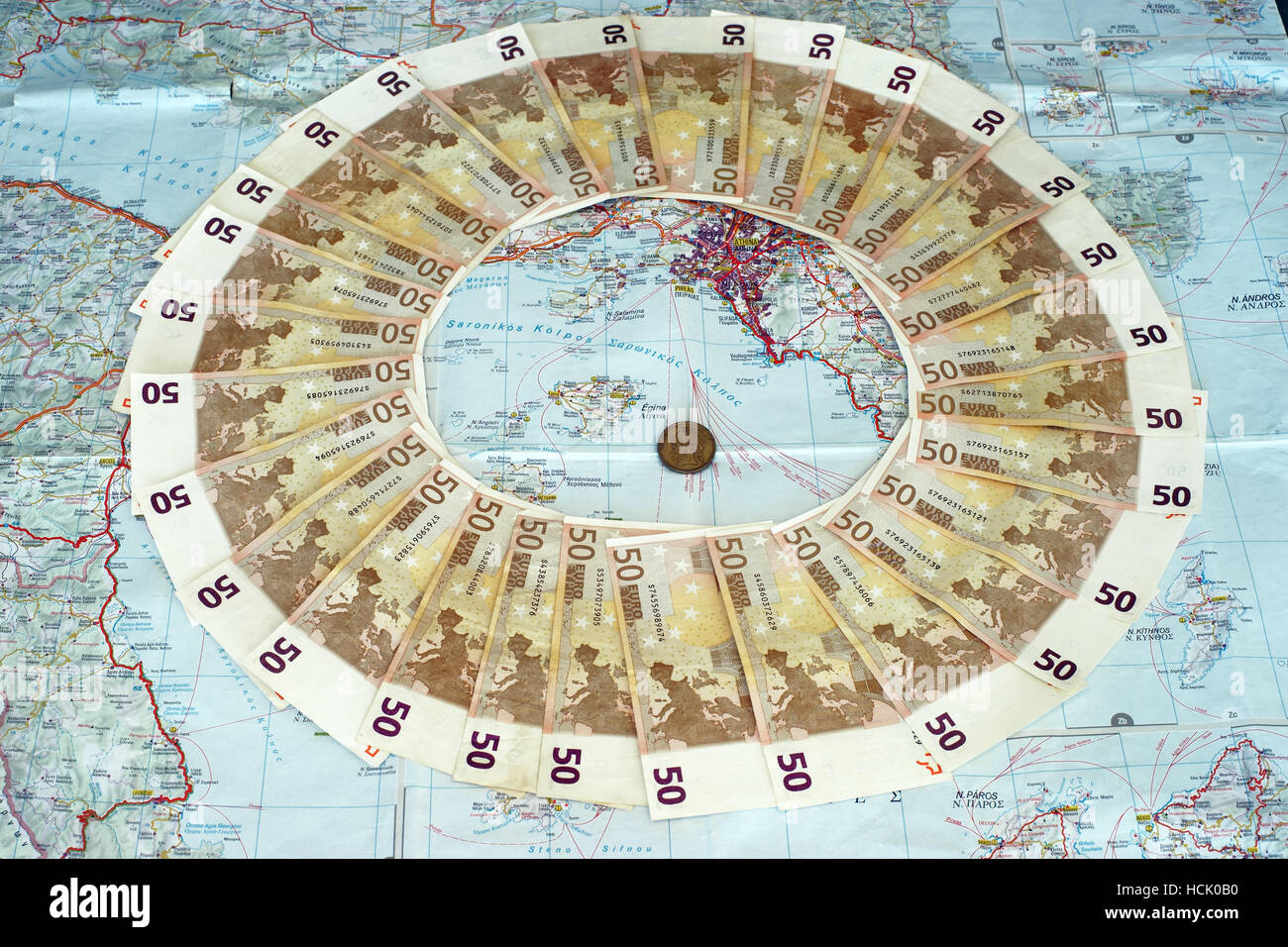 50 euro banknote on map hi-res stock photography and images - Alamy