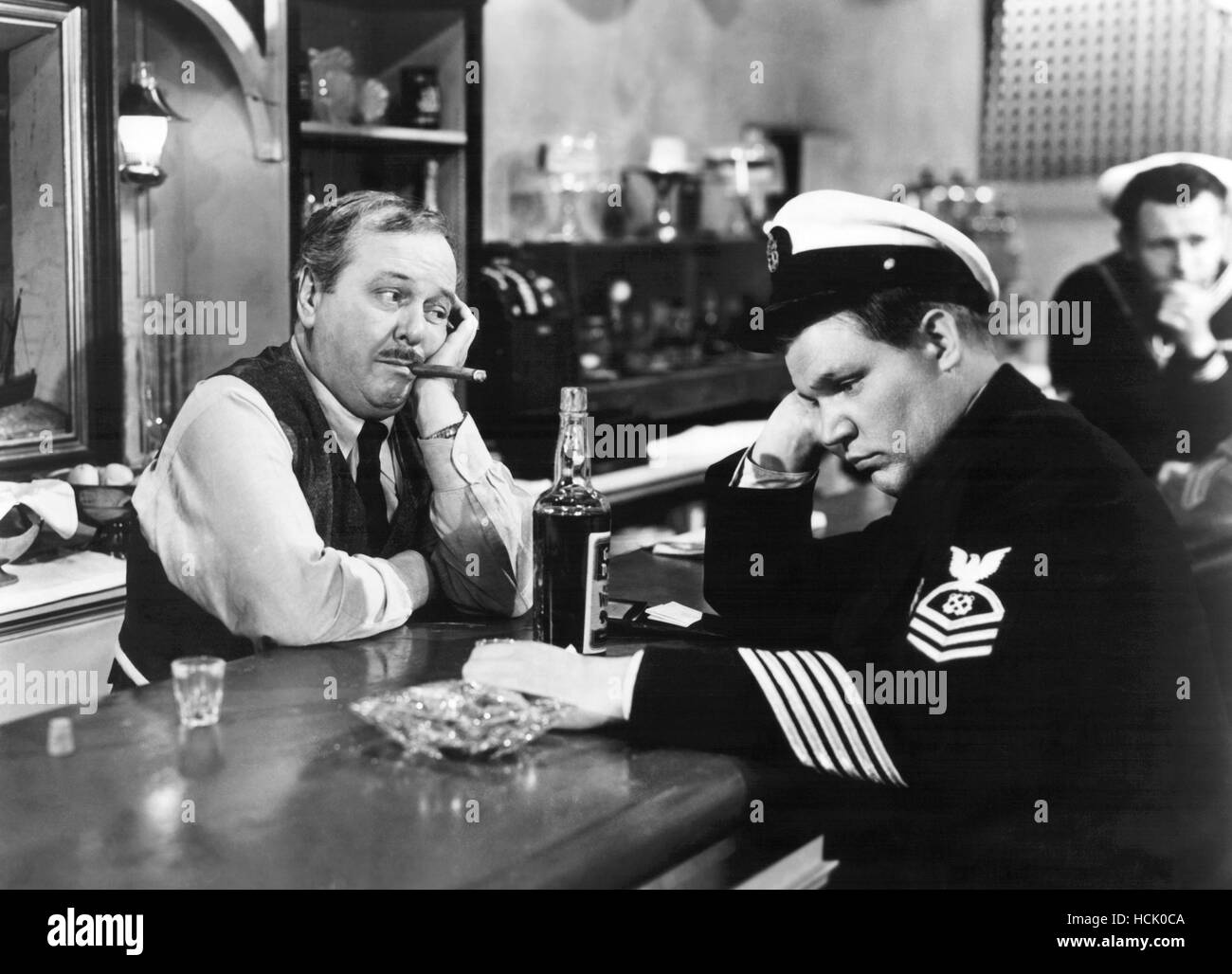 RETURN FROM THE SEA, from left: Lloyd Corrigan, Neville Brand, 1954 ...