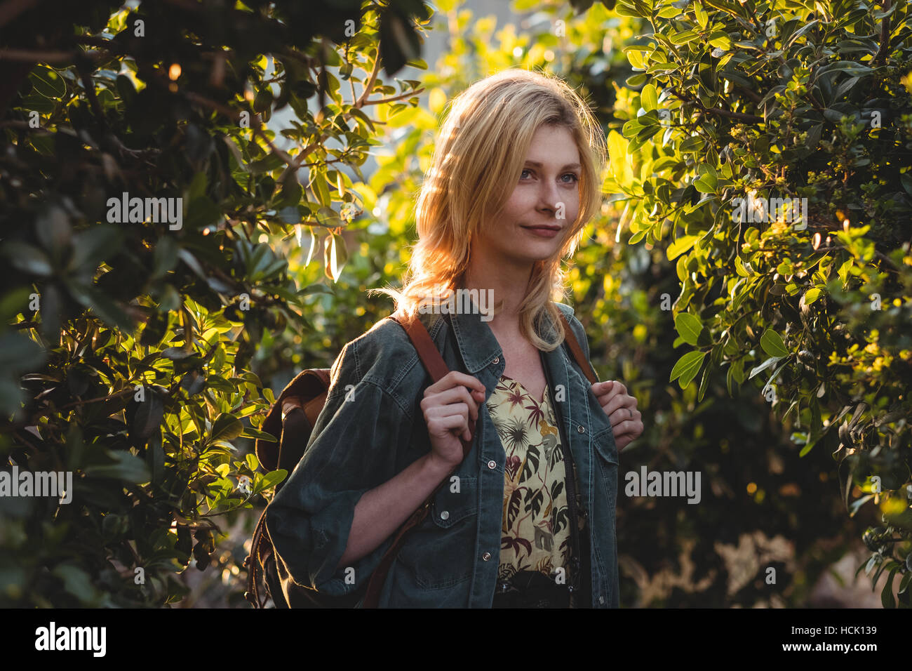 Woman standing forest in hi-res stock photography and images - Alamy