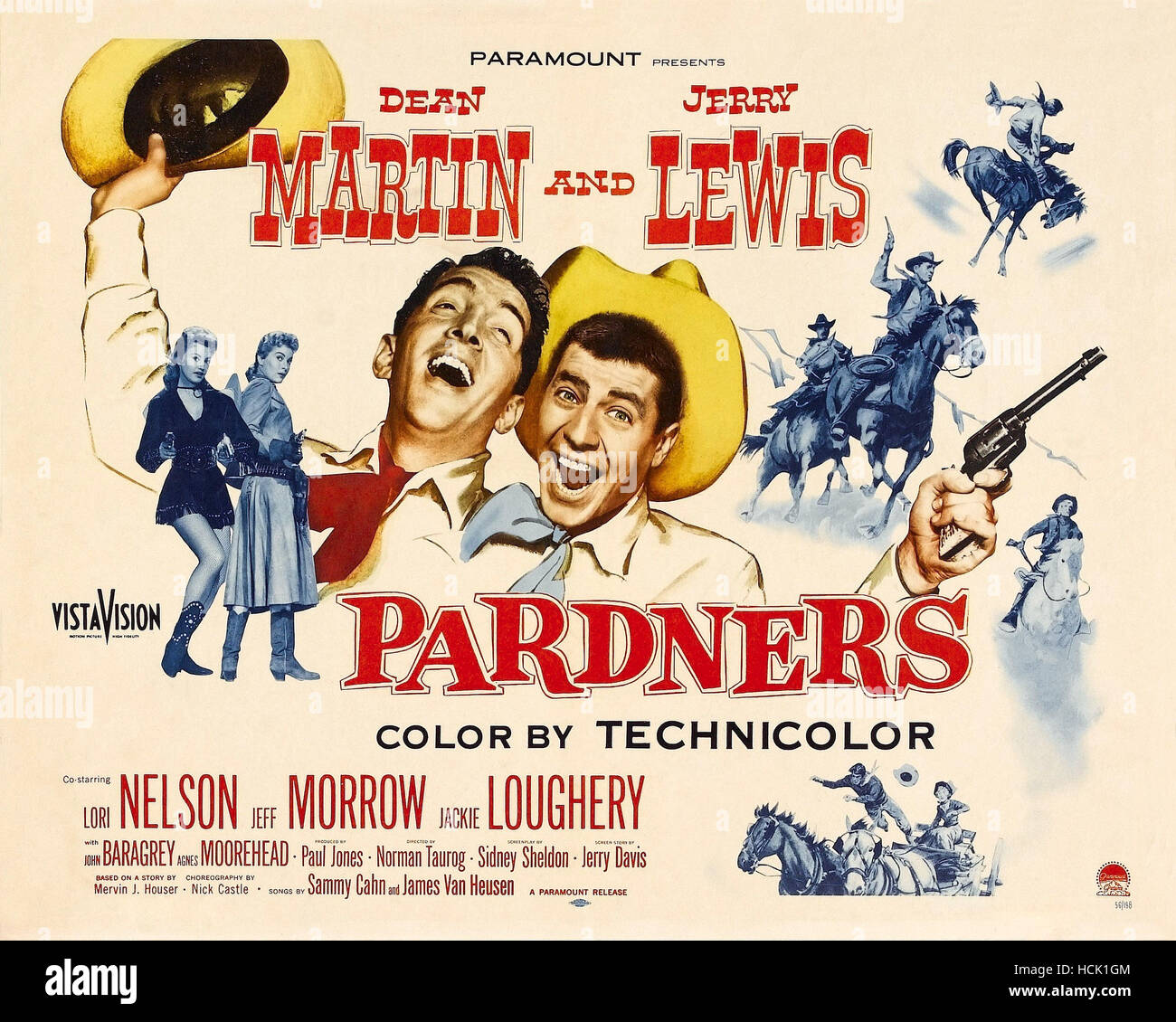 PARDNERS, from left: Jackie Loughery, Lori Nelson, Dean Martin, Jerry Lewis, 1956 Stock Photo ...