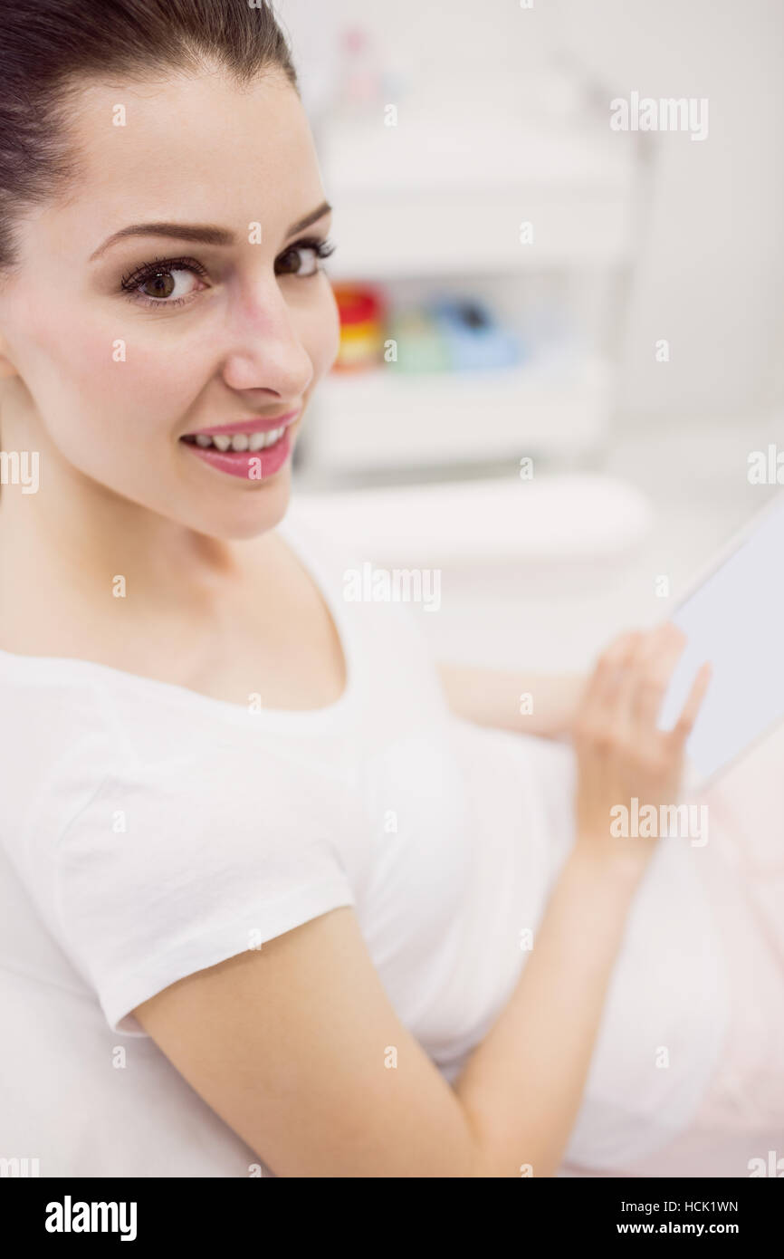 Beautiful women using digital tablet Stock Photo - Alamy