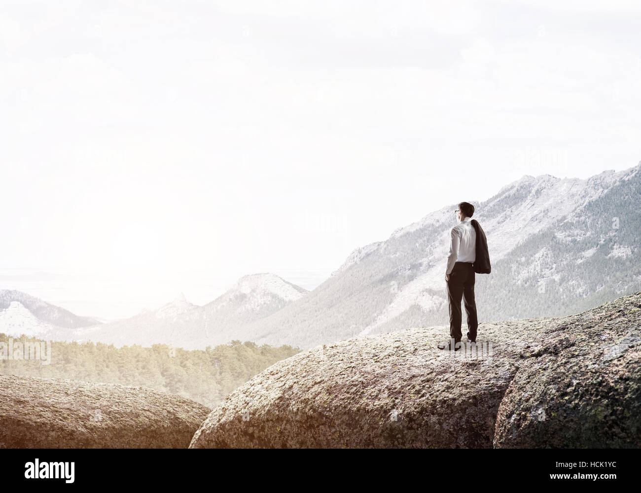 Achieving top of success Stock Photo - Alamy