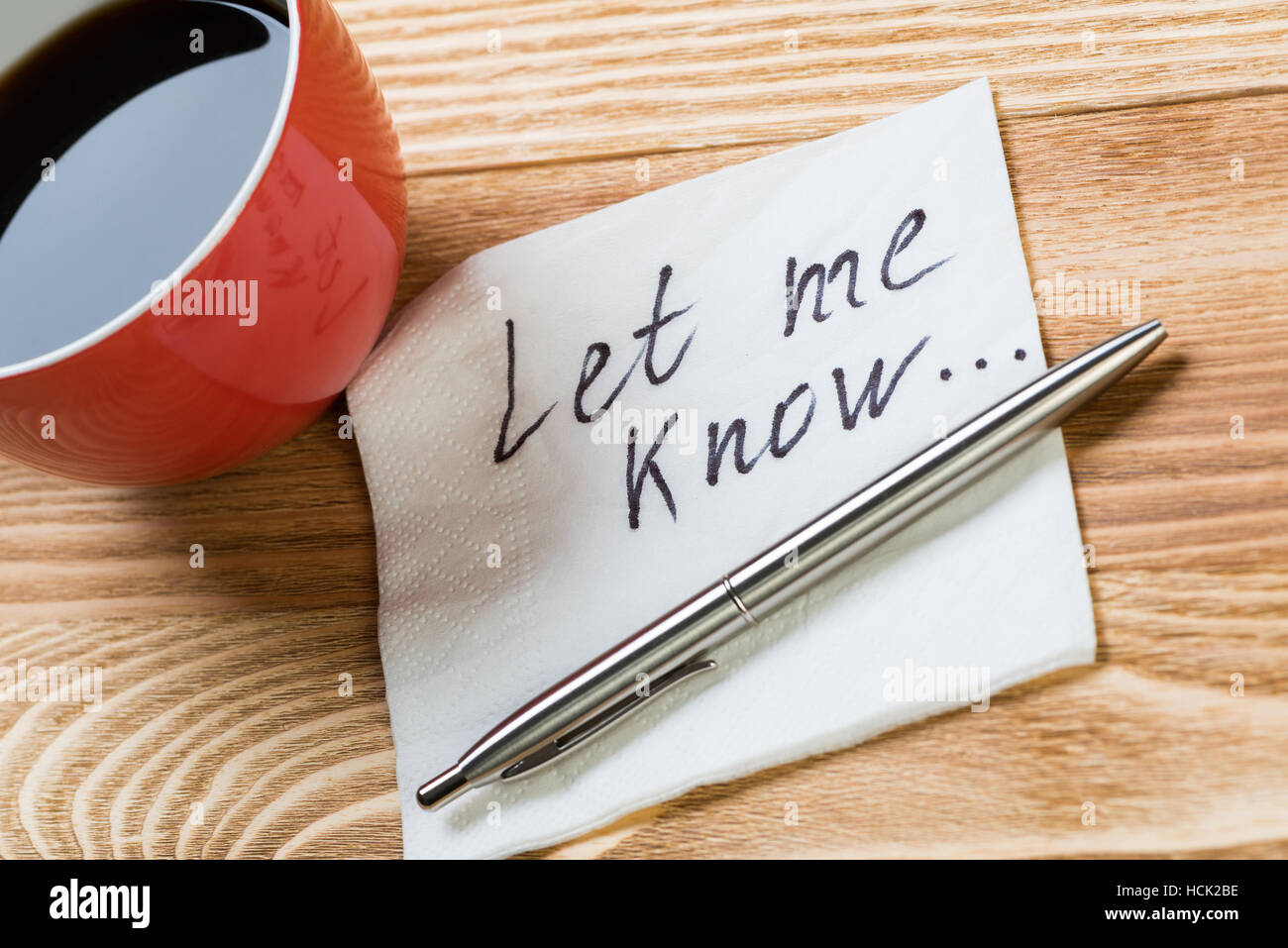 Romantic message written on napkin Stock Photo - Alamy
