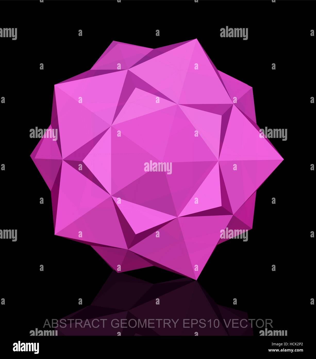 Abstract geometry: low poly Pink Dodecahedron. 3D polygonal object, EPS ...