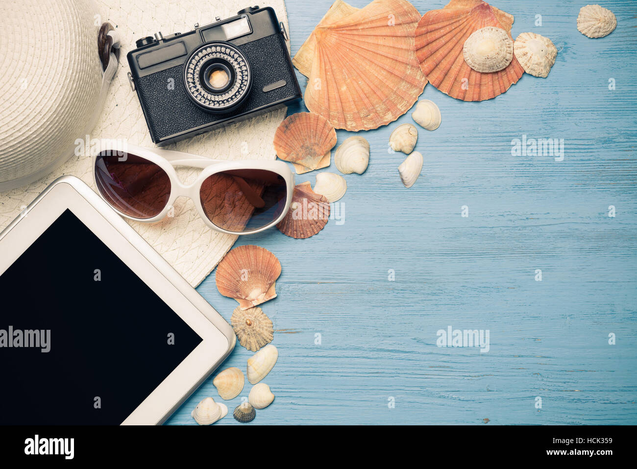 Summer objects for vacation Stock Photo - Alamy