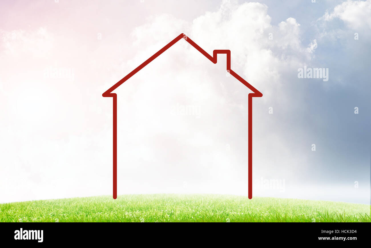 House on sky landscape Stock Photo - Alamy