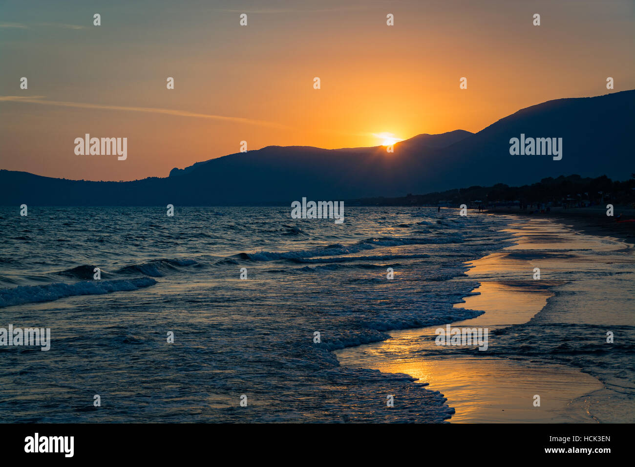 Scenic sunset over the sea, Italy Stock Photo - Alamy