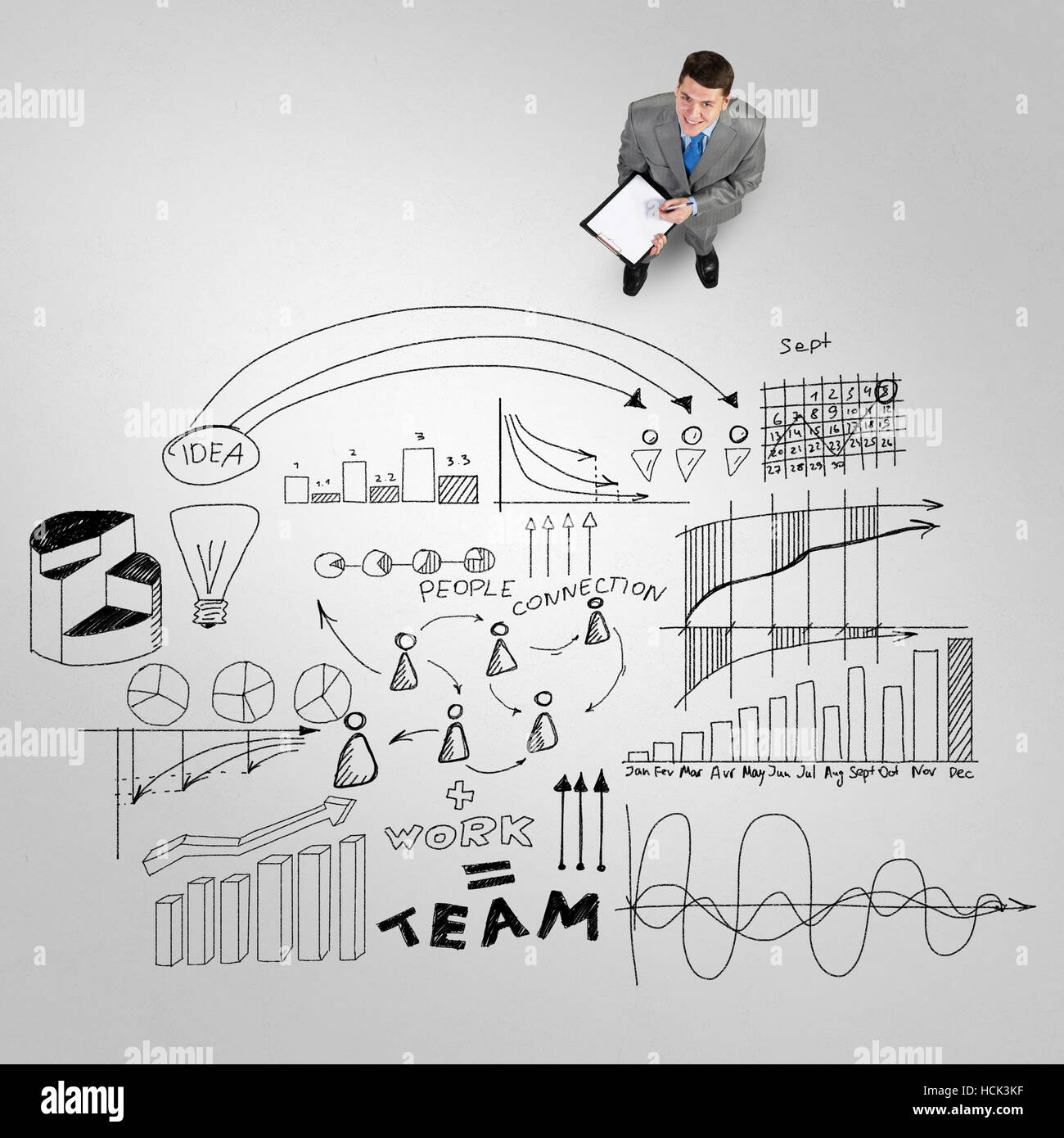 Businessman and his business strategy Stock Photo - Alamy