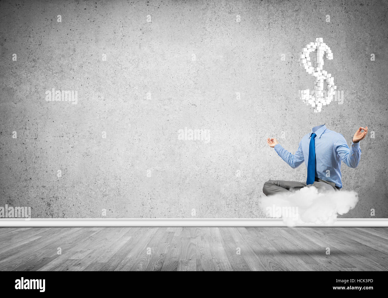 Headless meditating businessman Stock Photo - Alamy