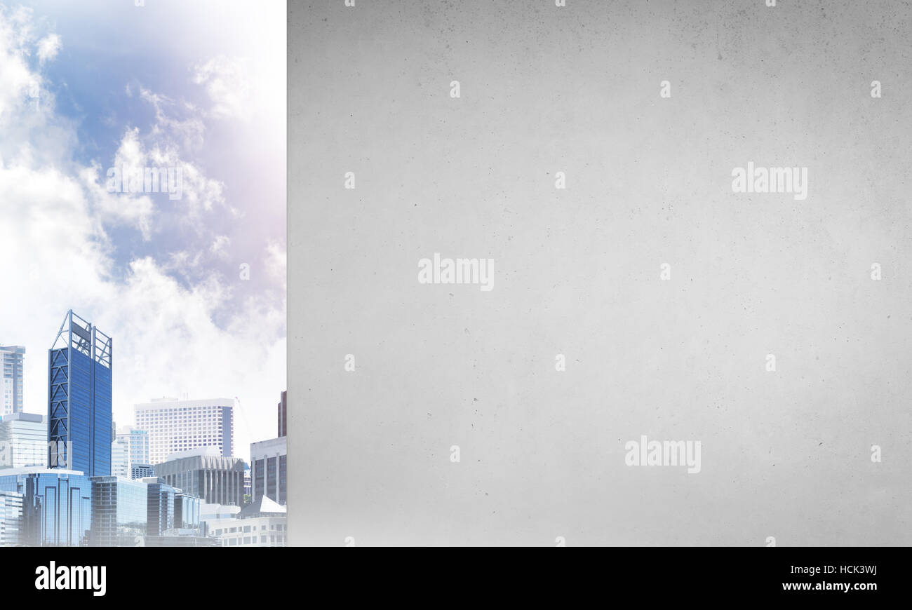Concrete empty banner Stock Photo - Alamy