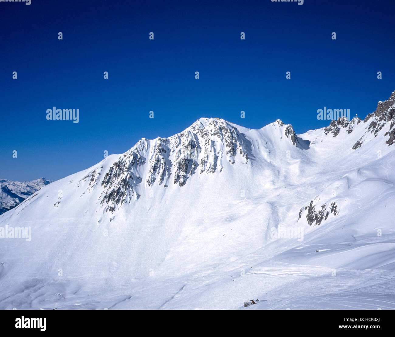 Mountain panorama above Lech and St Anton Arlberg Austria Stock Photo ...