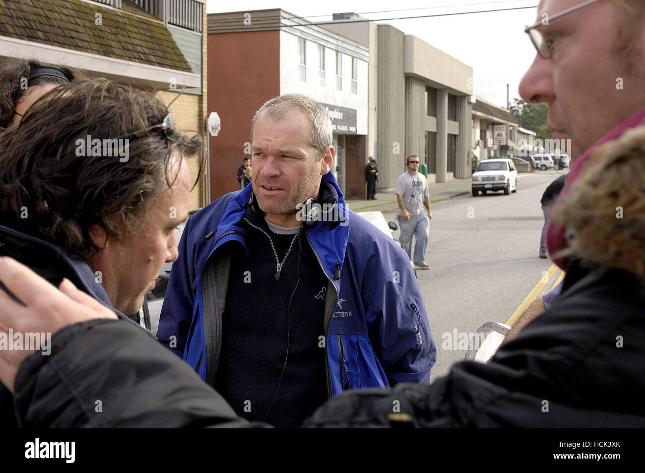 POSTAL, director Uwe Boll (foreground, second from right), on set, 2007 ...