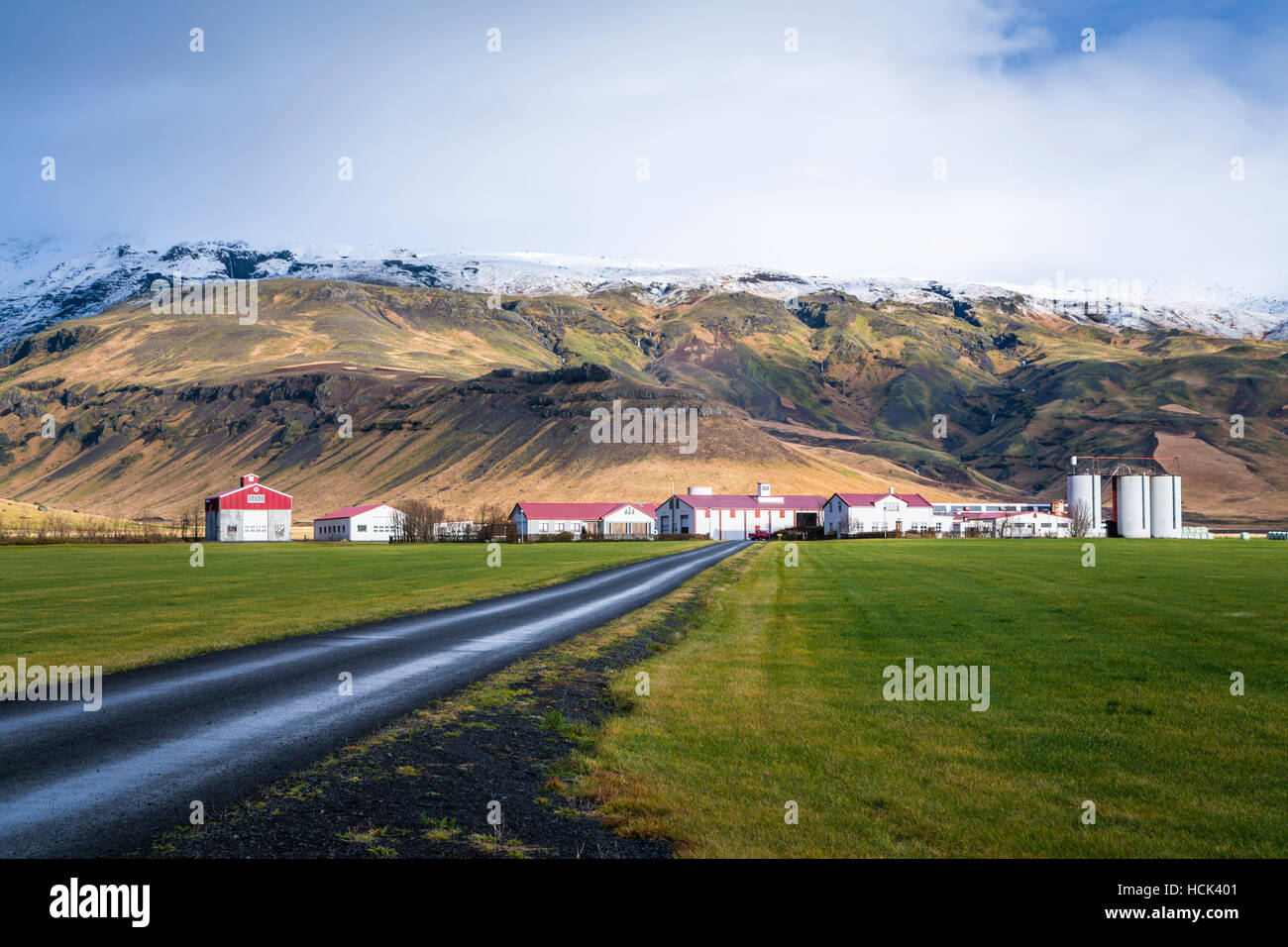 A mountain landscape with rural farm in southern Iceland, Europe Stock ...
