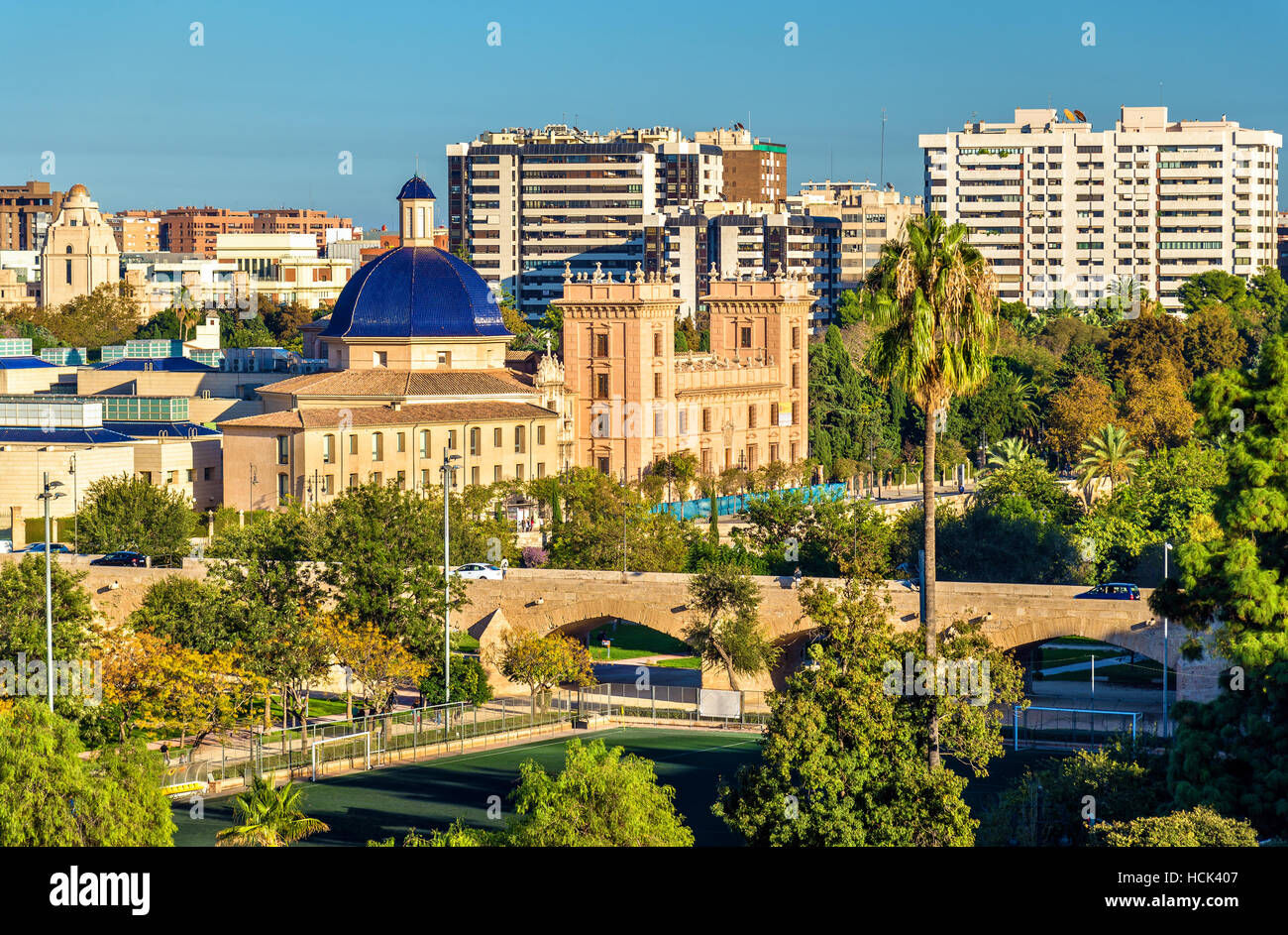 The Museum of Fine Arts near Turia Gardens in Valencia - Spain Stock ...