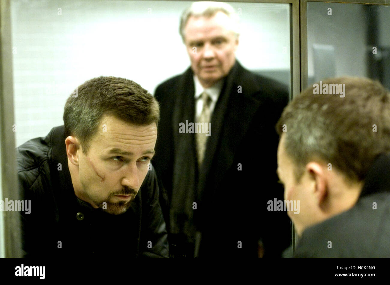 PRIDE AND GLORY, Edward Norton (left and right), Jon Voight (center, in ...