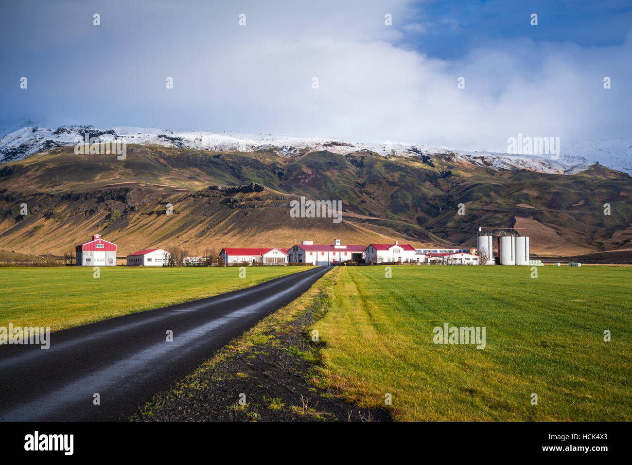 A mountain landscape with rural farm in southern Iceland, Europe Stock ...