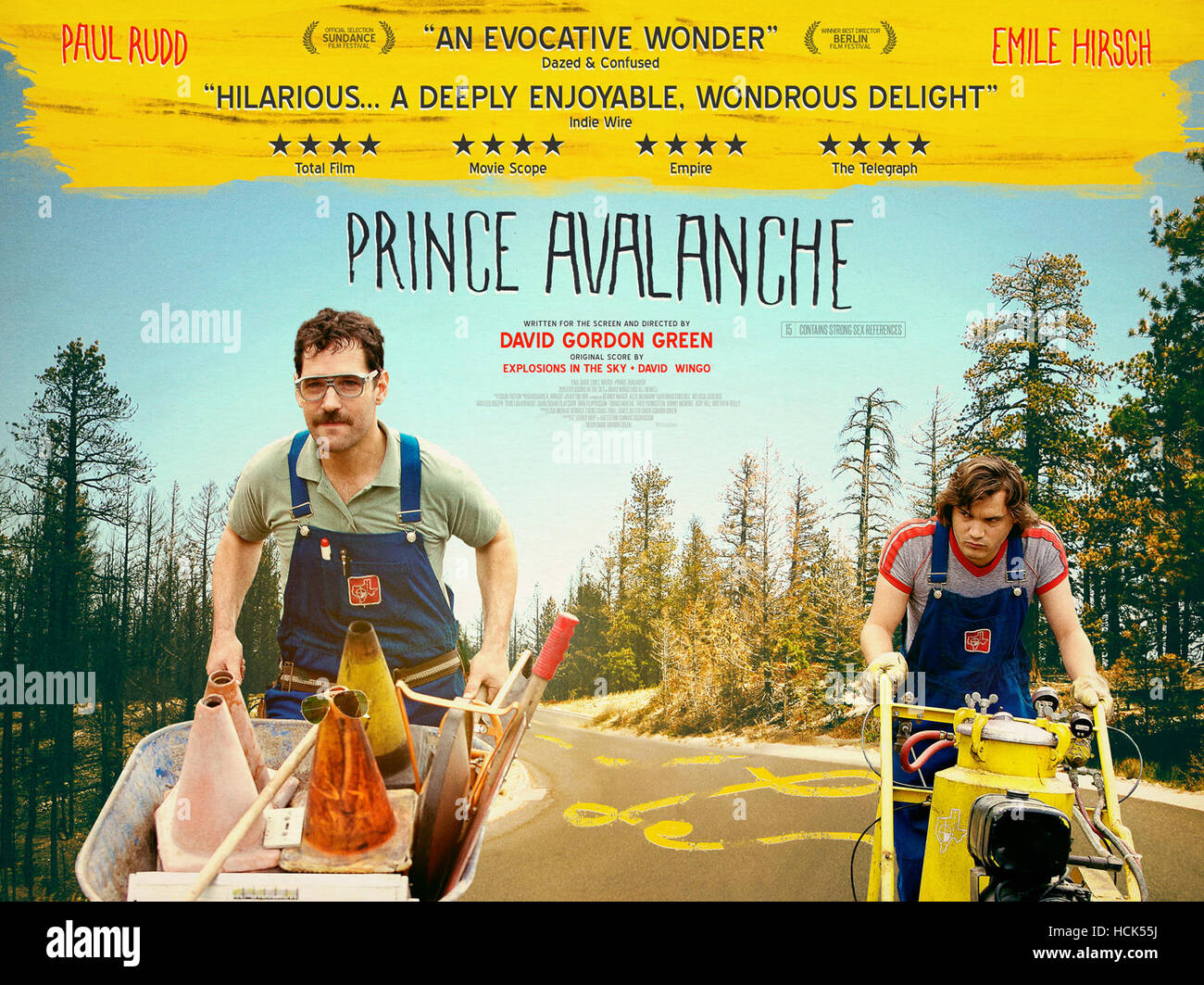 PRINCE AVALANCHE, British poster art, from left: Emile Hirsch, Paul ...