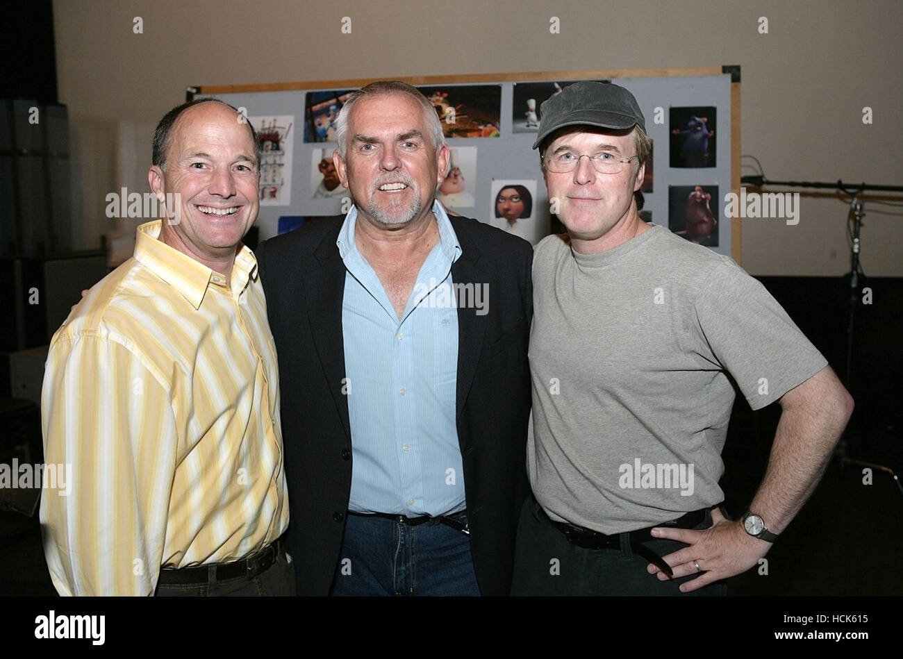 RATATOUILLE, producer Brad Lewis, John Ratzenberger, director Brad Bird ...