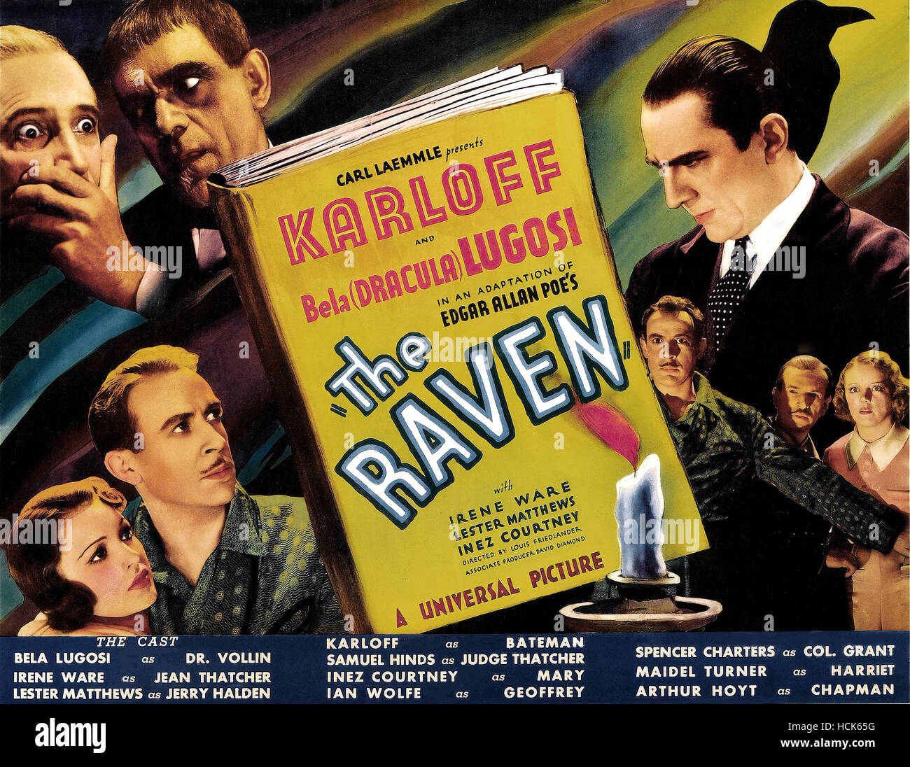 THE RAVEN, top from left: Boris Karloff, Bela Lugosi, bottom from left ...