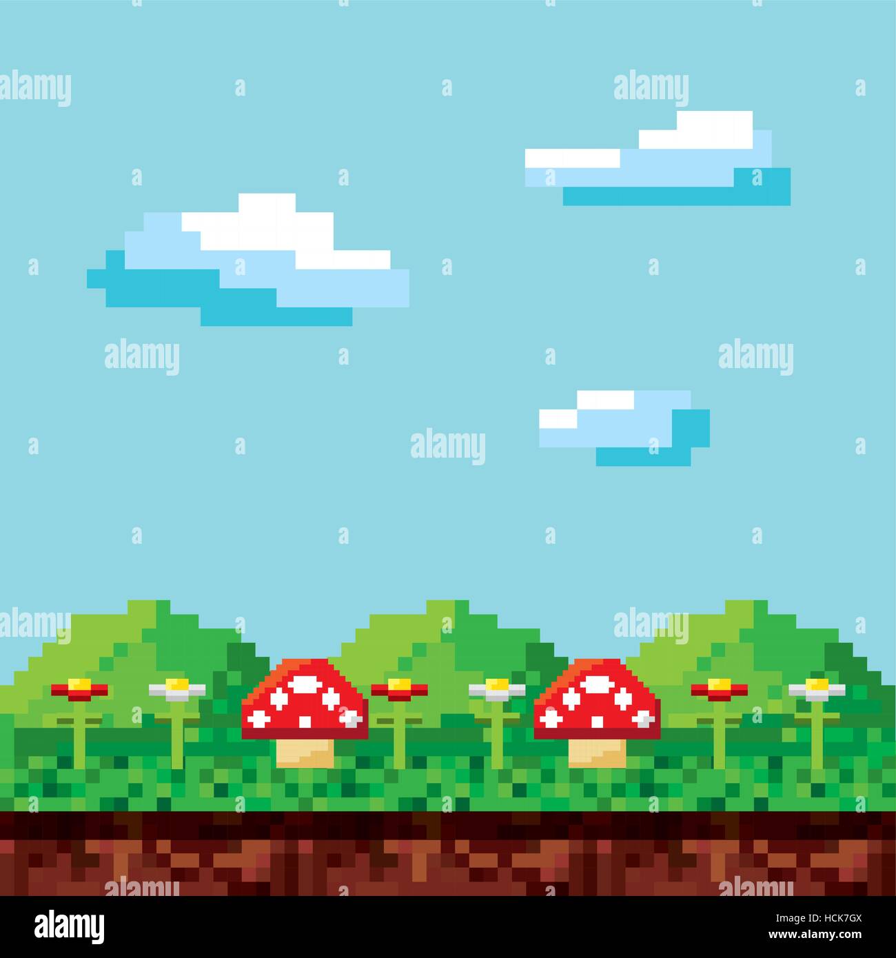game scene pixelated background vector illustration design Stock Vector ...